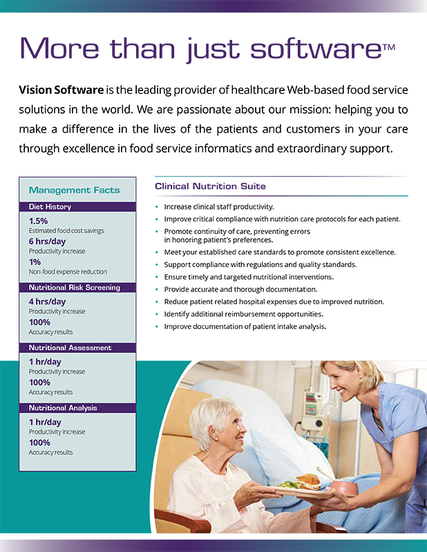 Vision Software - VST Suite | Dietary Management Solution