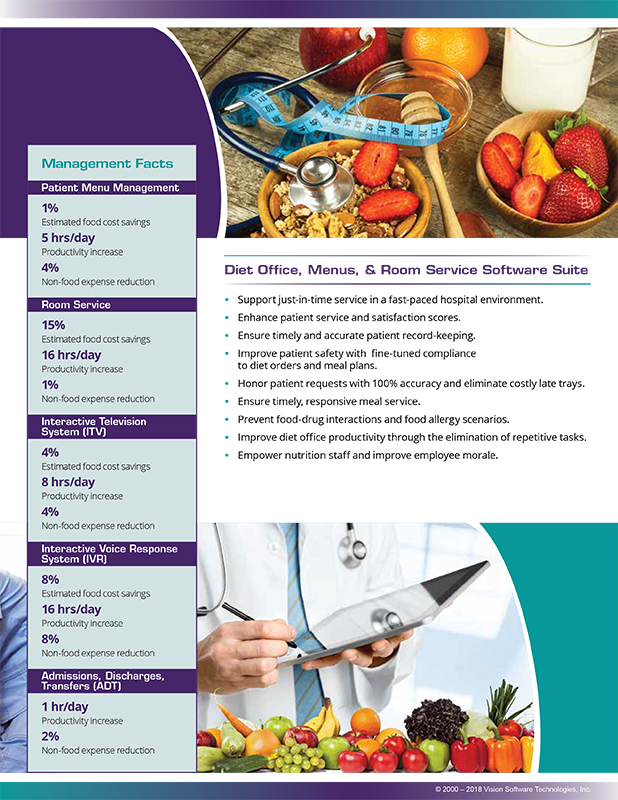Vision Software - VST Suite | Dietary Management Solution