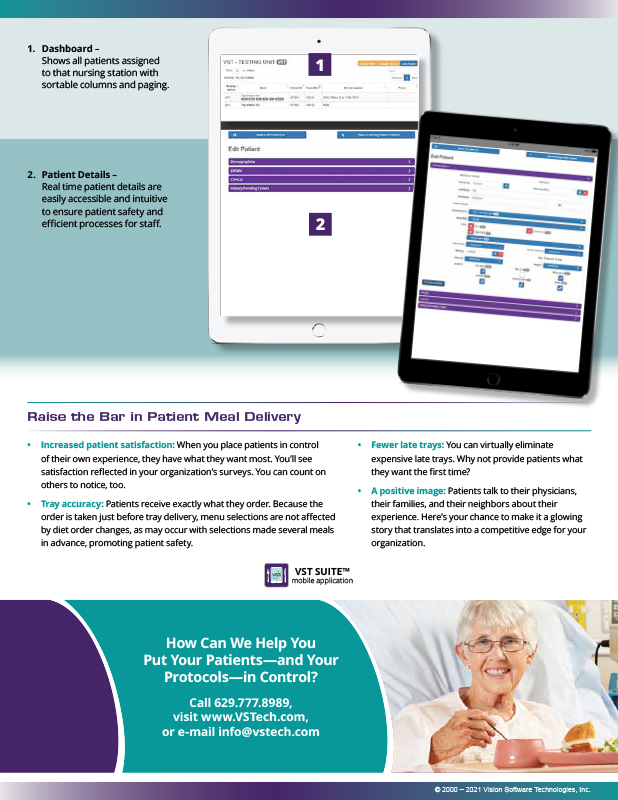 Vision Software - VST Suite | Dietary Management Solution