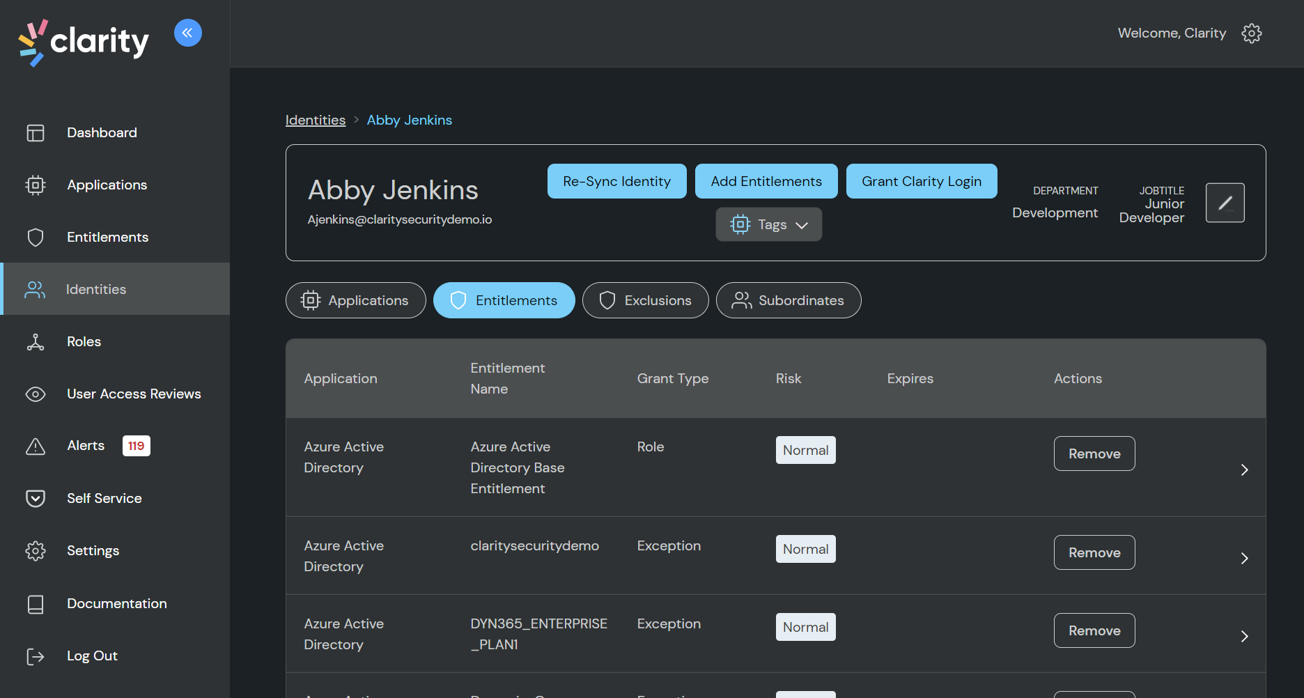 Clarity Security Identity Governance Platform | User Account ...