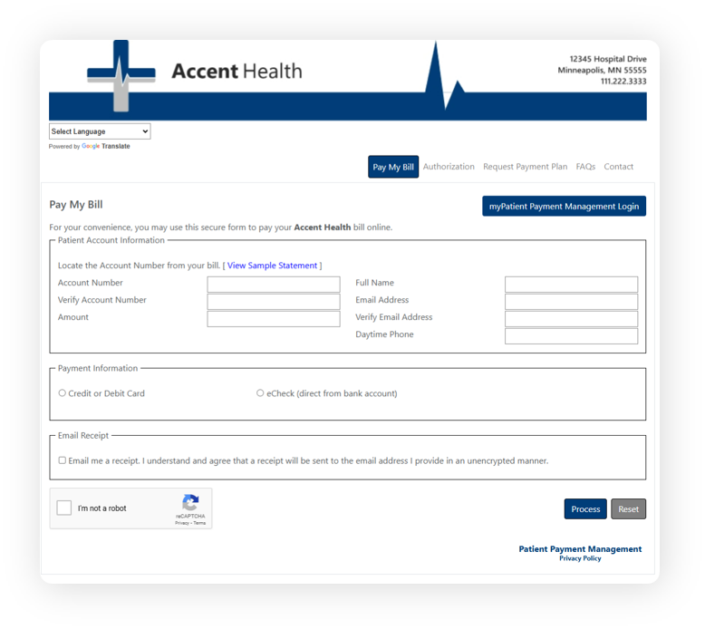 Patient Payment and Statement Management | Payments Solution